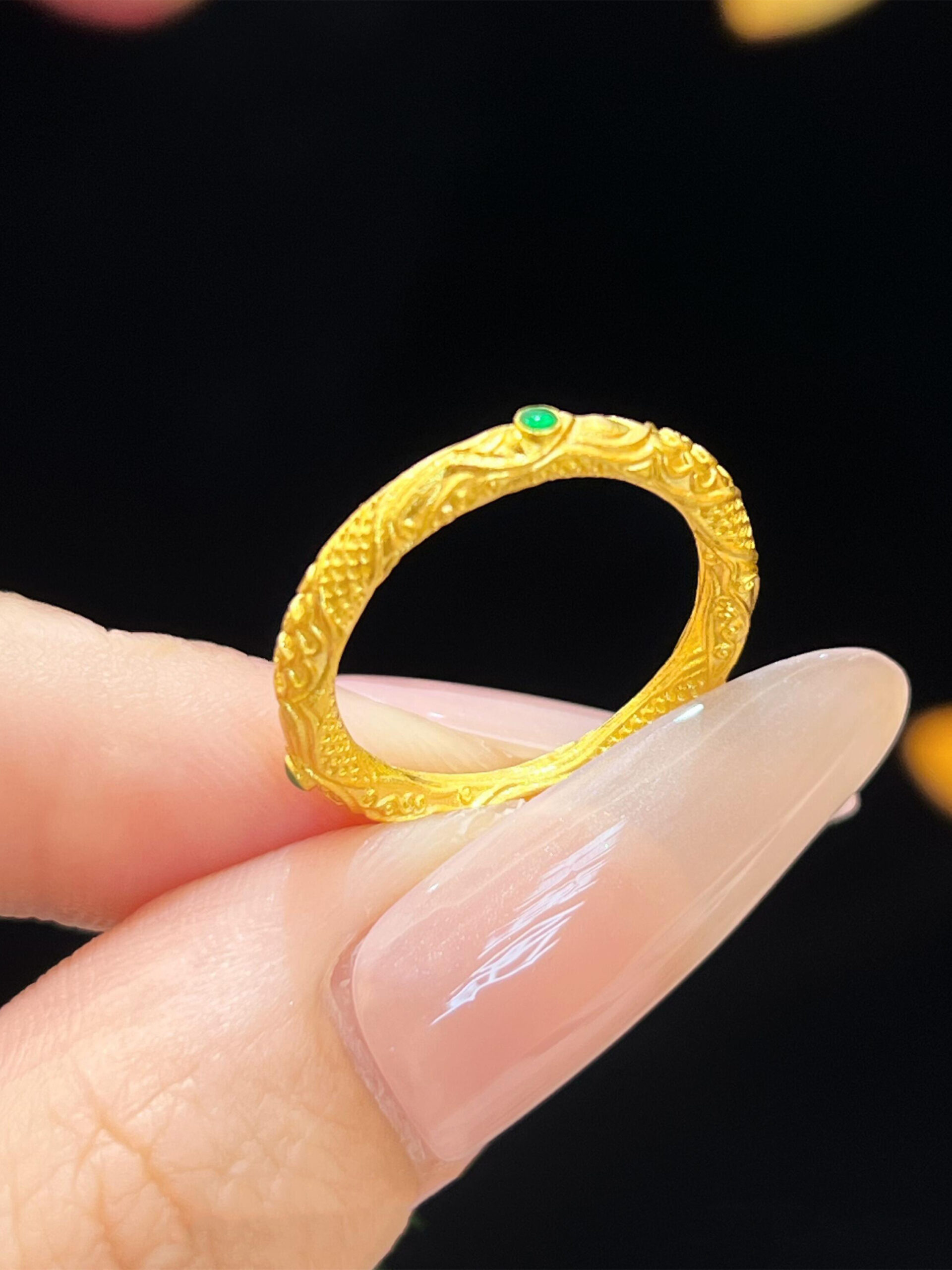 Light Luxurious National Style Gold Handmade New Ne Zha Qiankun Circle ...